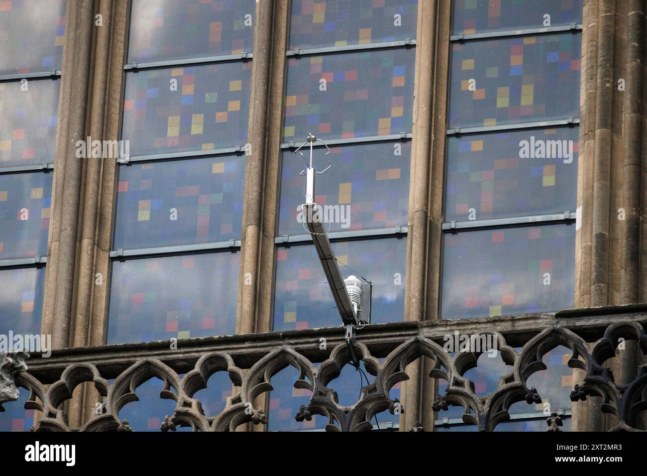 ultrasonic anemometer wind meter on the south facade of the cathedral ...