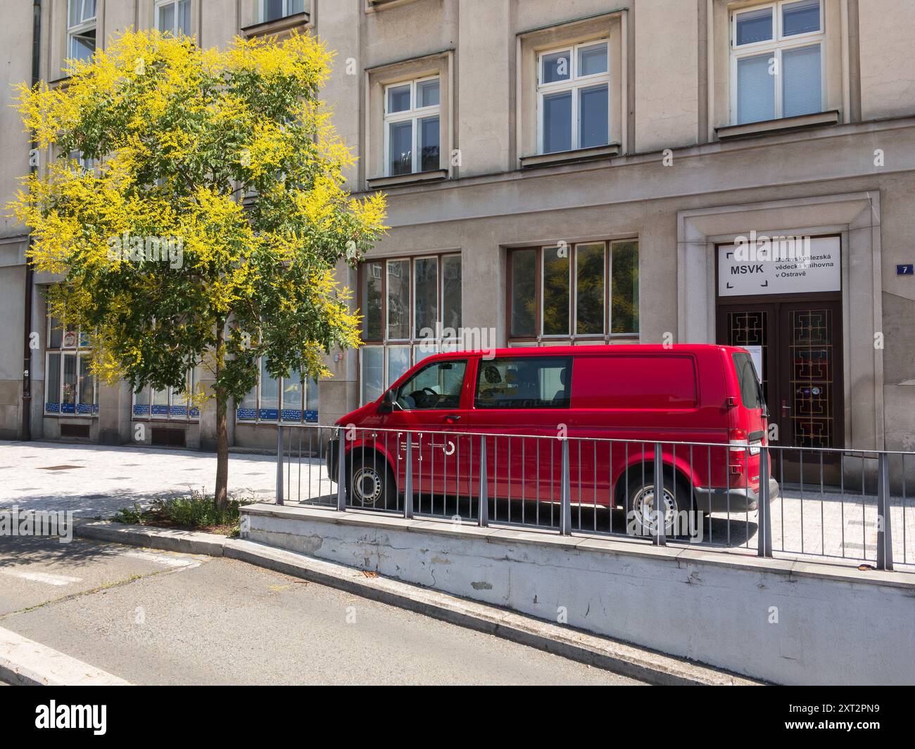OSTRAVA, CZECH REPUBLIC - JUNE 19, 2024: Red Volkswagen Transporter ...
