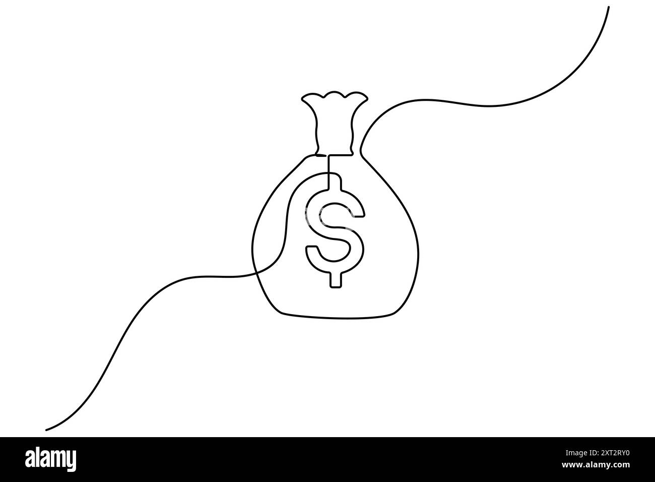 Dollar icon continuous one line drawing of isolated outline dollar sign vector icon Stock Vector ...