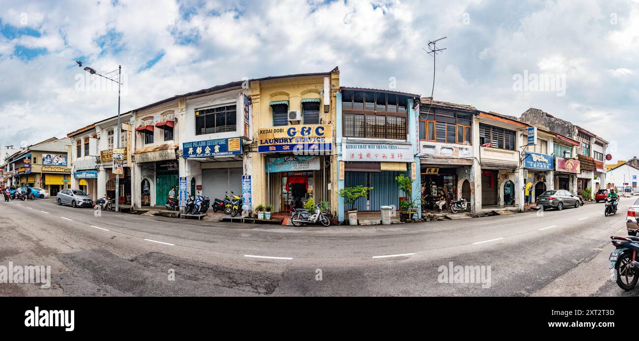 A panoramic view along Chulia Street, one of the oldest streets in ...