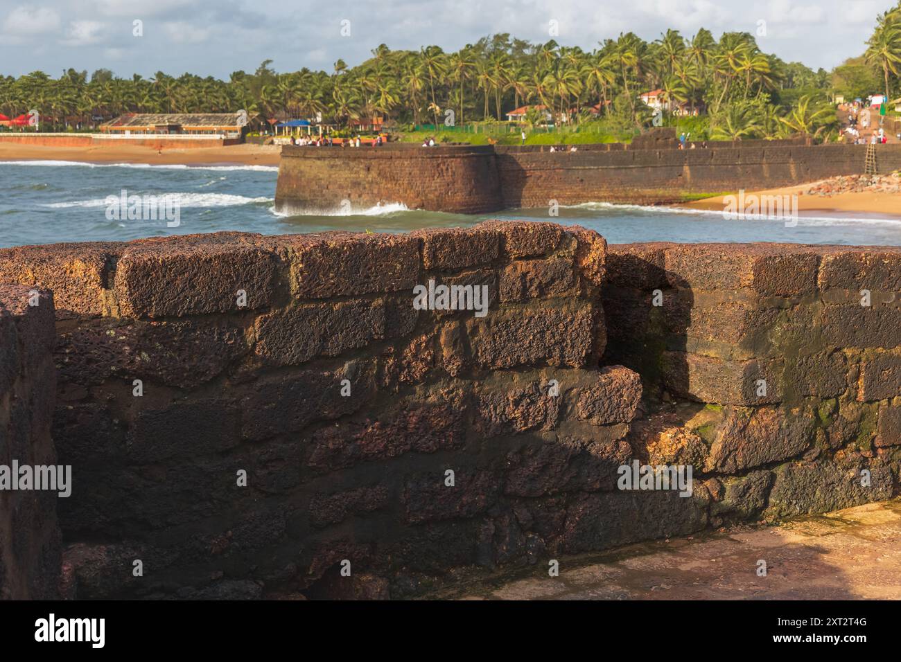 Aguada Fort in Candolim, Goa, India. Indian tourist visiting the Aguada ...