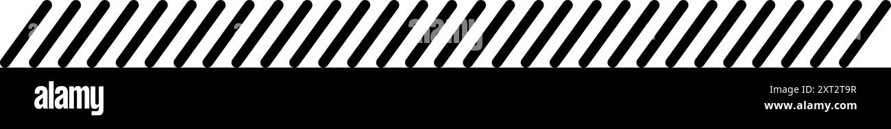 Slash line border. Diagonal parallel lines divider strip. Tilt strip ...