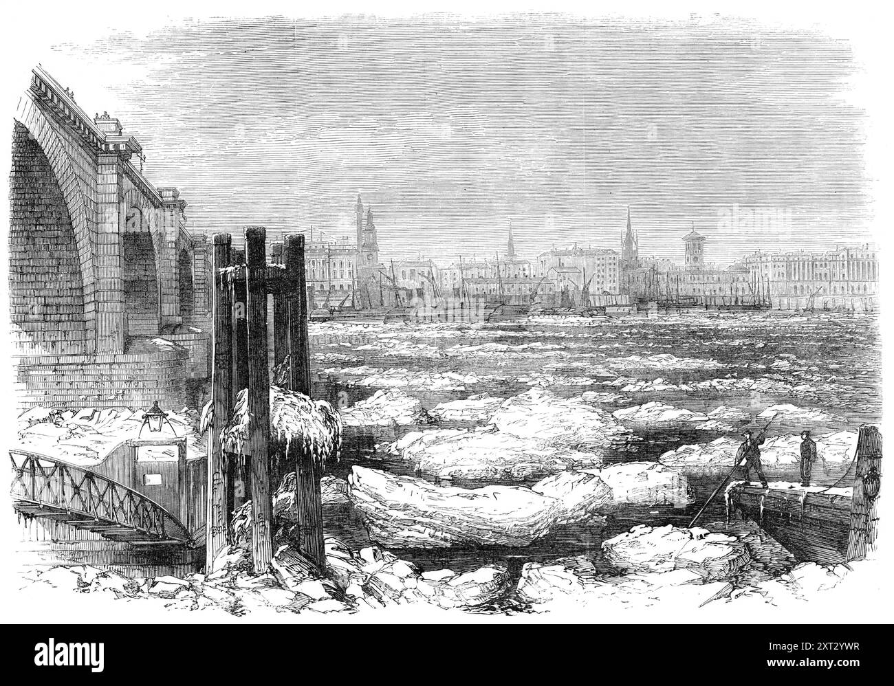 Ice in the Thames at London Bridge, 1870. '...the surface of the Thames ...