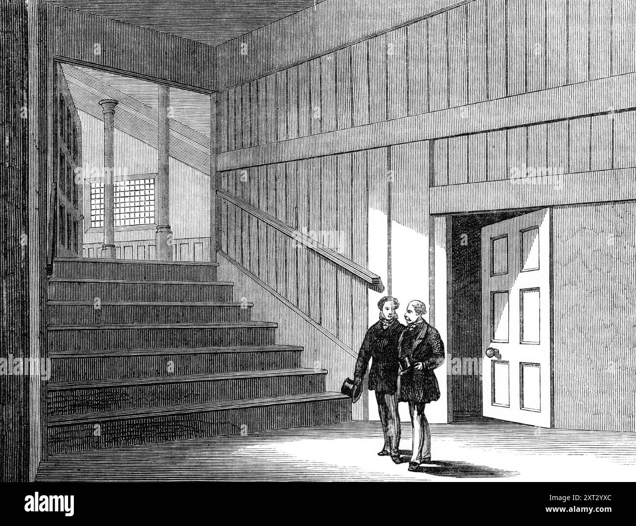 Scene of the fatal crush at Liverpool, 1870. Inside the 'Roman Catholic ...