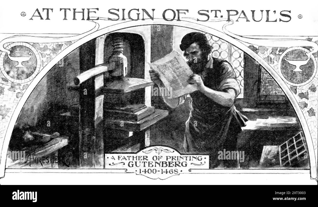 Johann gutenberg 1400 1468 inventor of printing press Black and White ...