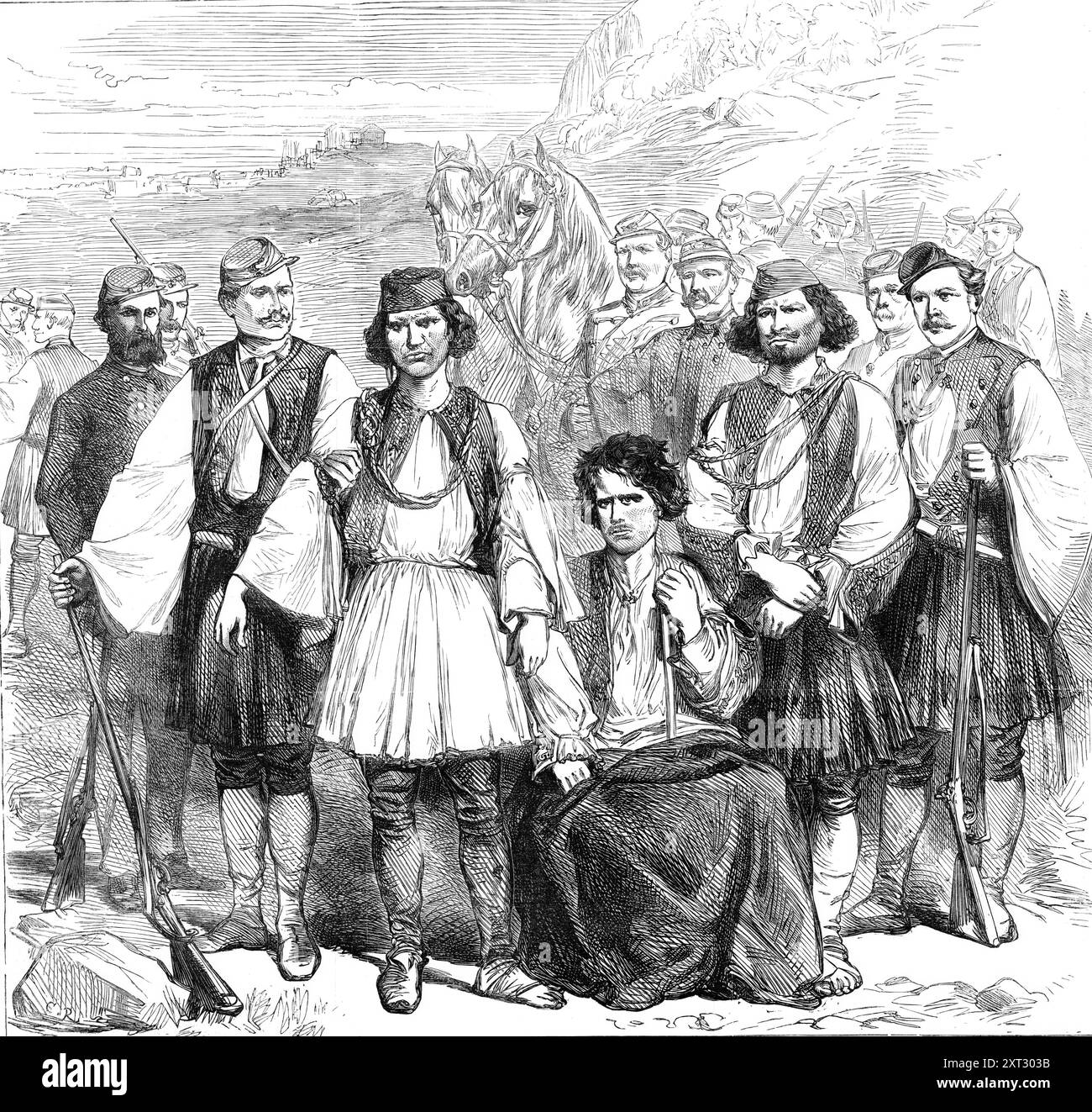 Greek brigands brought prisoners to Athens, 1870. 'The murder of the ...