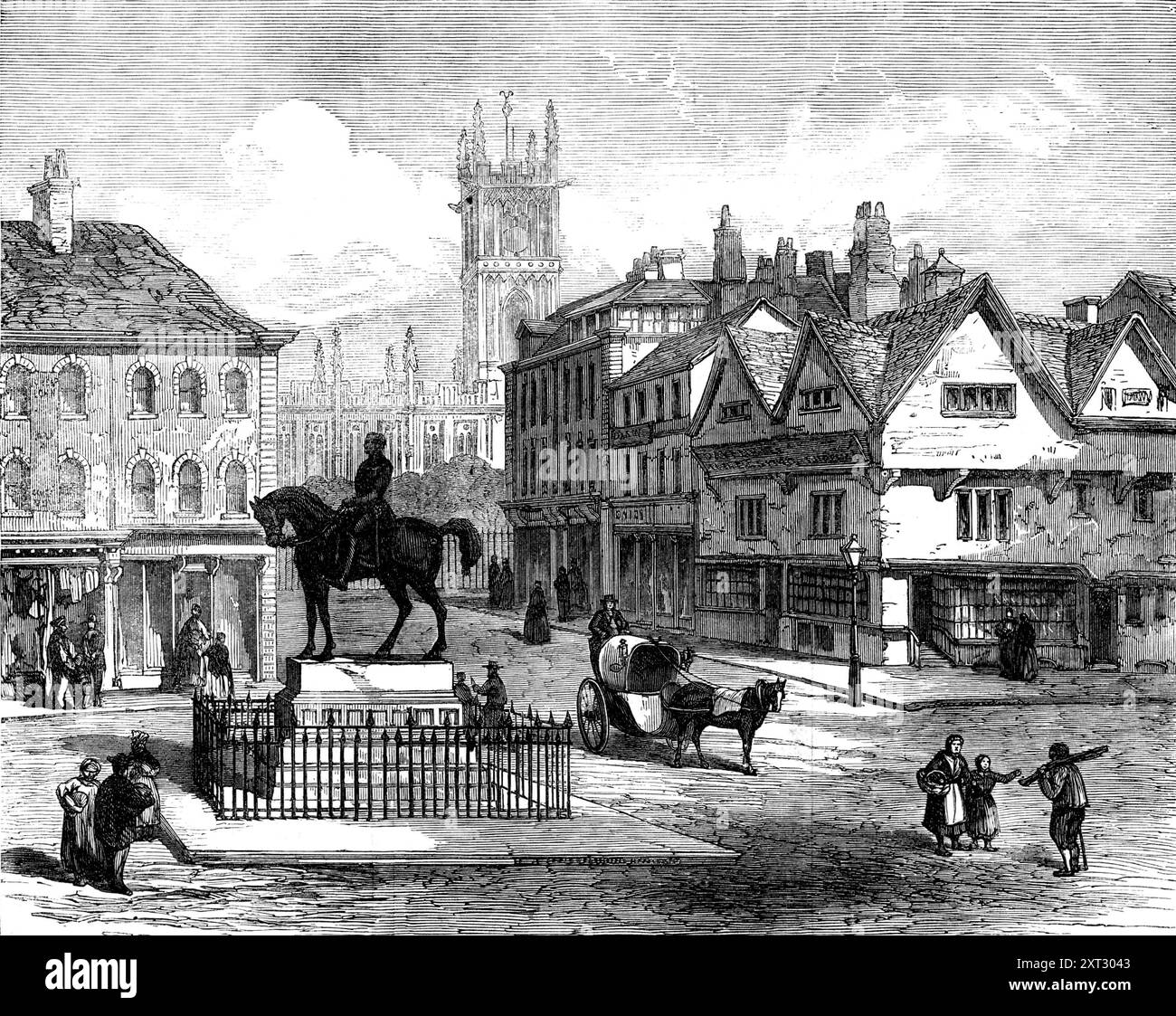 Queen-Square, Wolverhampton, with statue of the late Prince Consort ...
