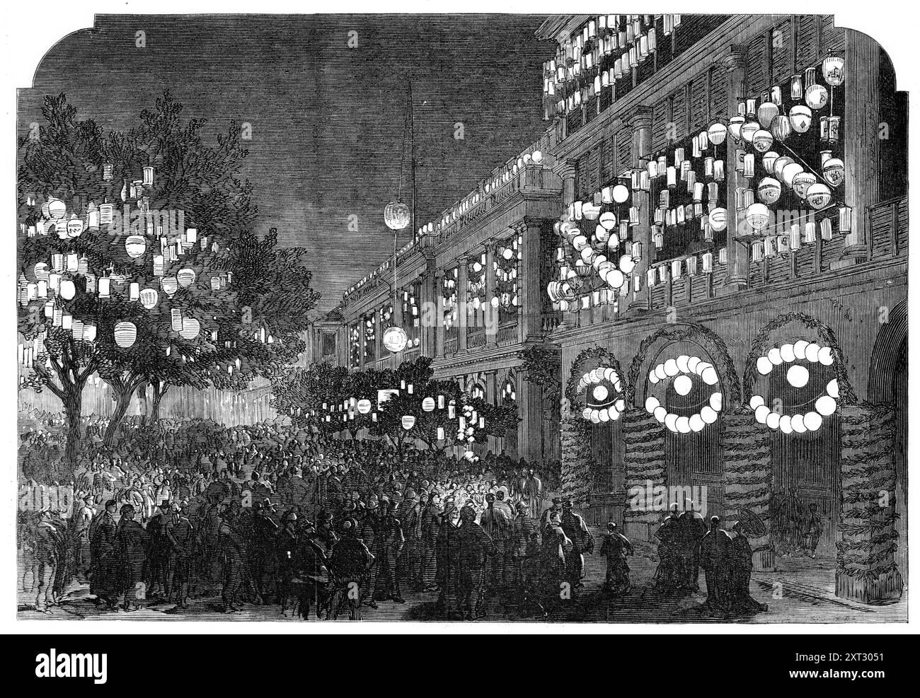 The Duke of Edinburgh in China: the Hong-Kong Club illuminated, 1870 ...