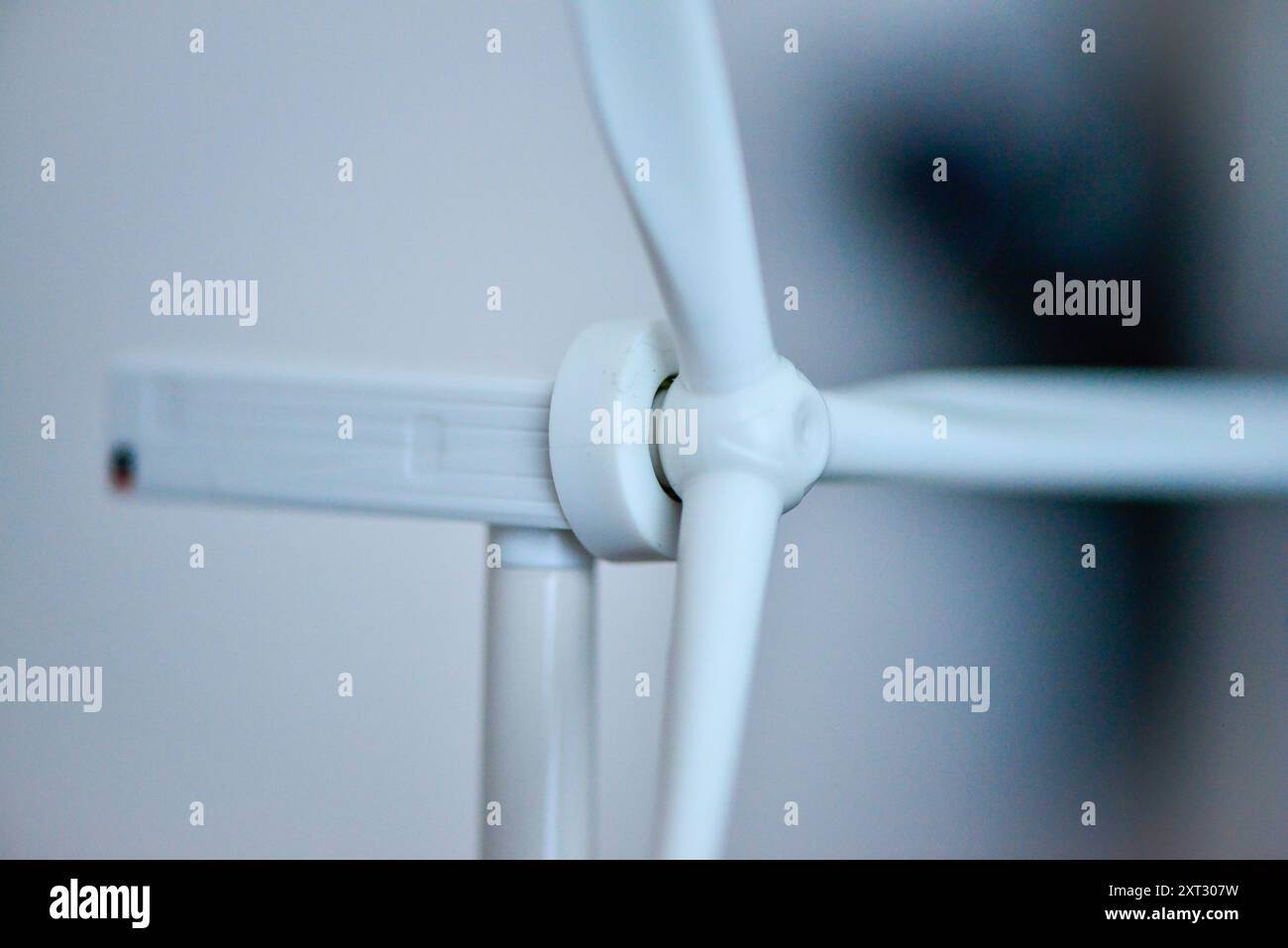 A macro photo of a model windmill, capturing the intricate details of ...