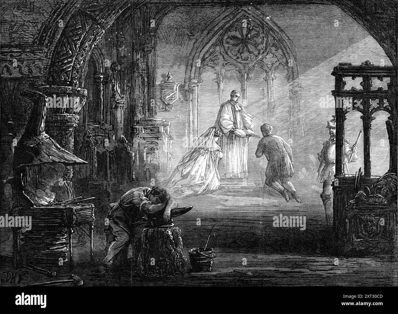 Scene from "Free Labour," at the Adelphi Theatre, 1870. London stage ...