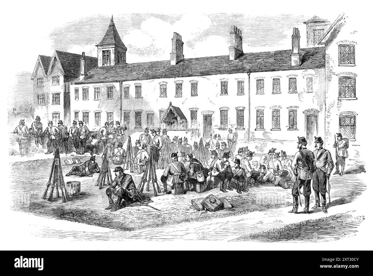 Sketches from Ireland: troops in the yard of the Poorhouse at Kells ...