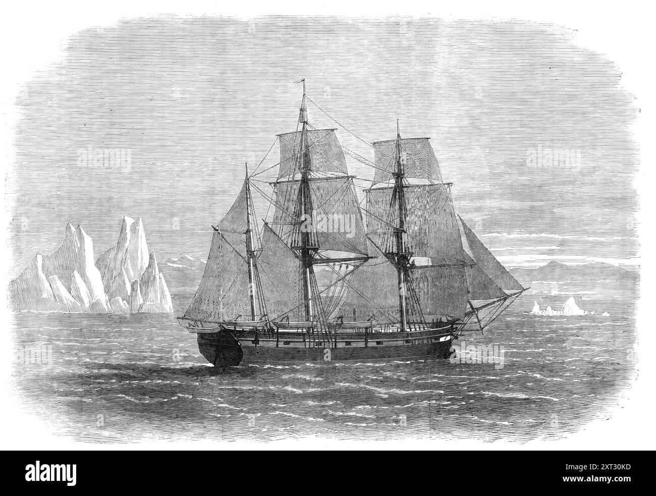 The Truelove, of Hull, the last of the sailing whalers, 1870. Engraving ...