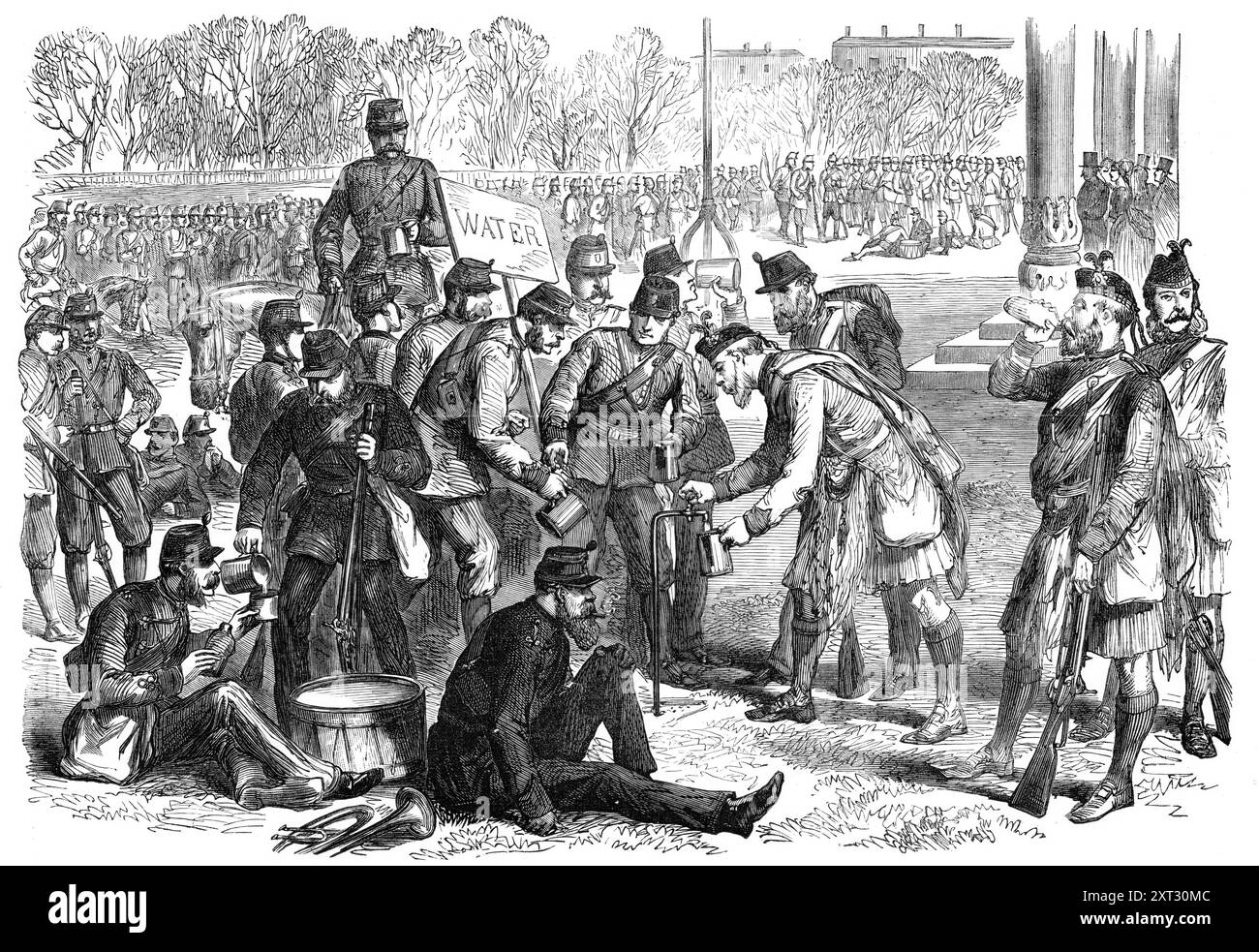 The Easter Volunteer Review: preparing for the field, 1870. British ...