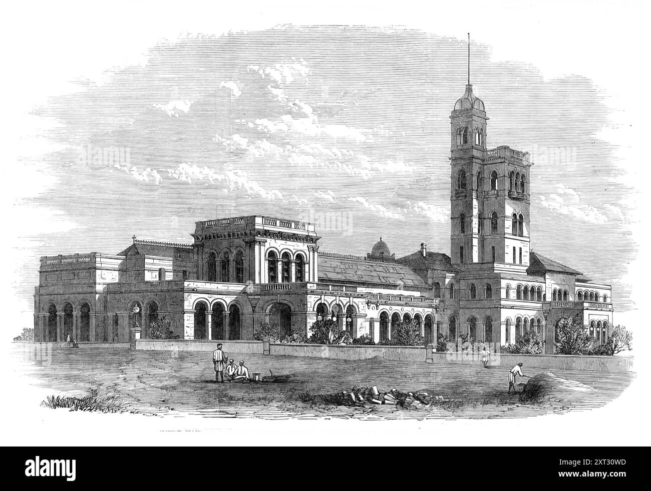 New Government House at Gunesh Khind, Poonah, Bombay, 1870. The British ...