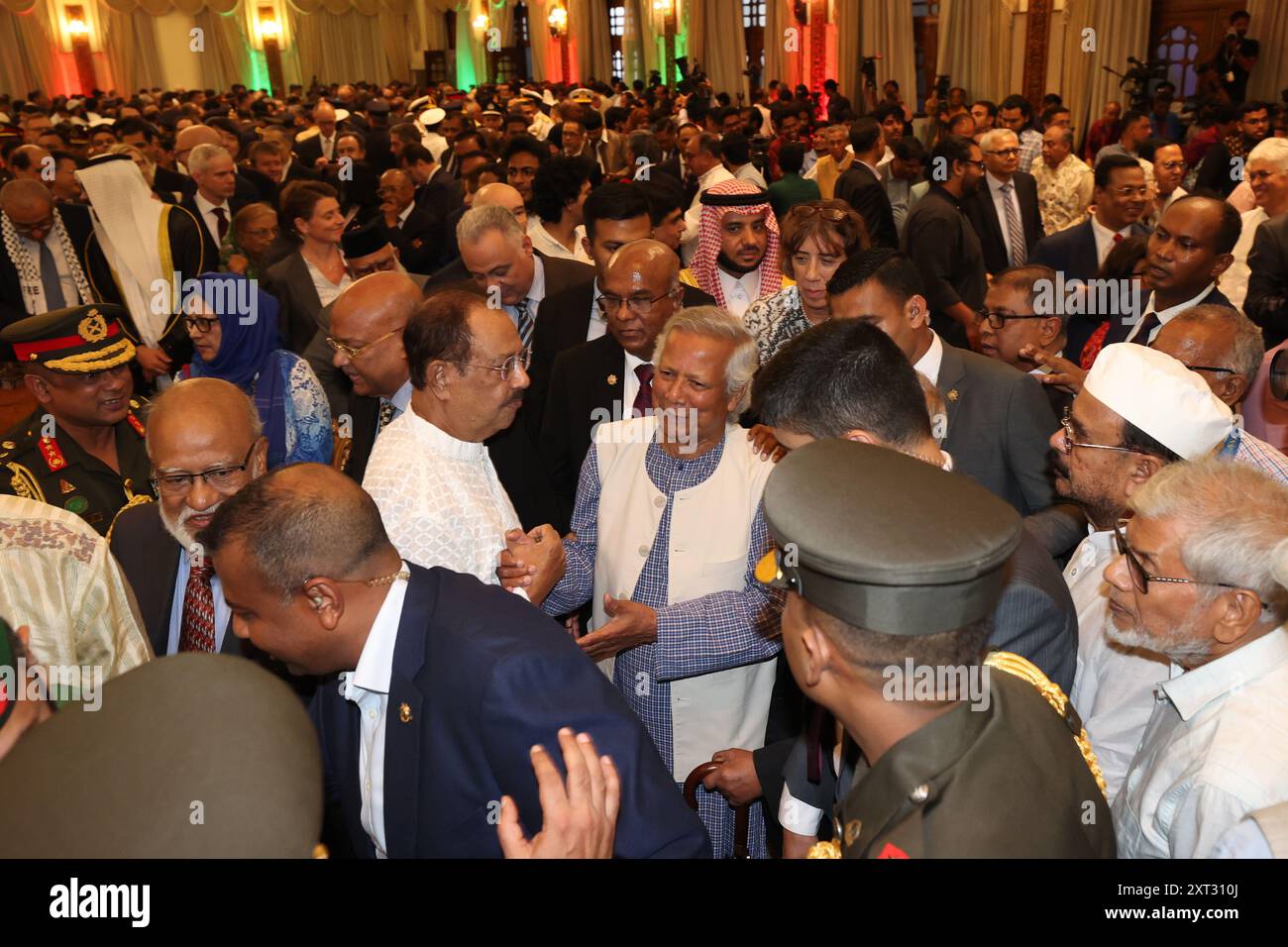 Dhaka, Bangladesh - August 08, 2024: Dr. Yunus exchanged greetings with ...