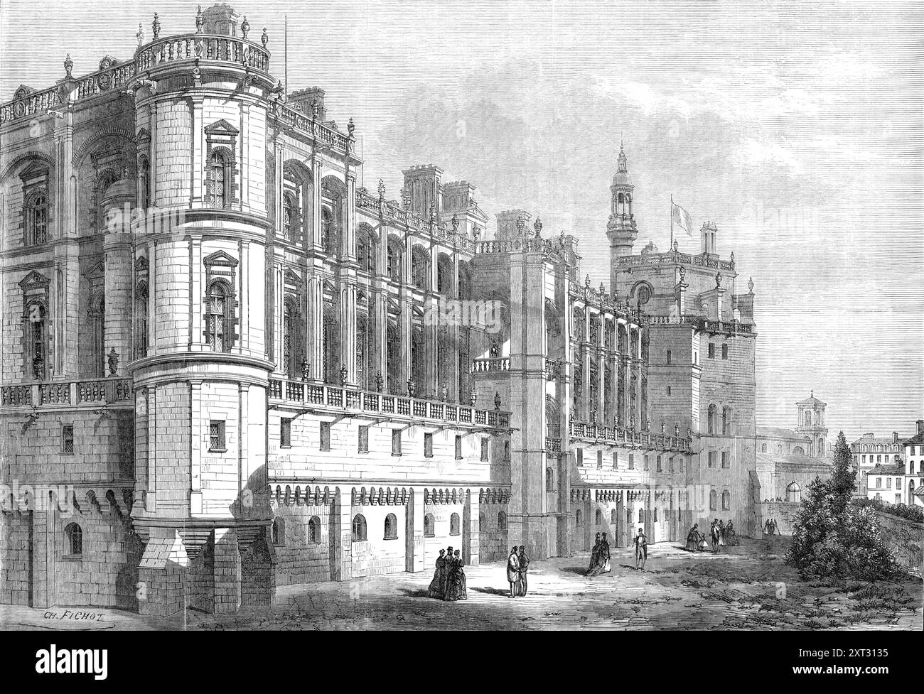 Chateau of St. Germain-en-Laye, 1870. View of the '...the first Chateau ...