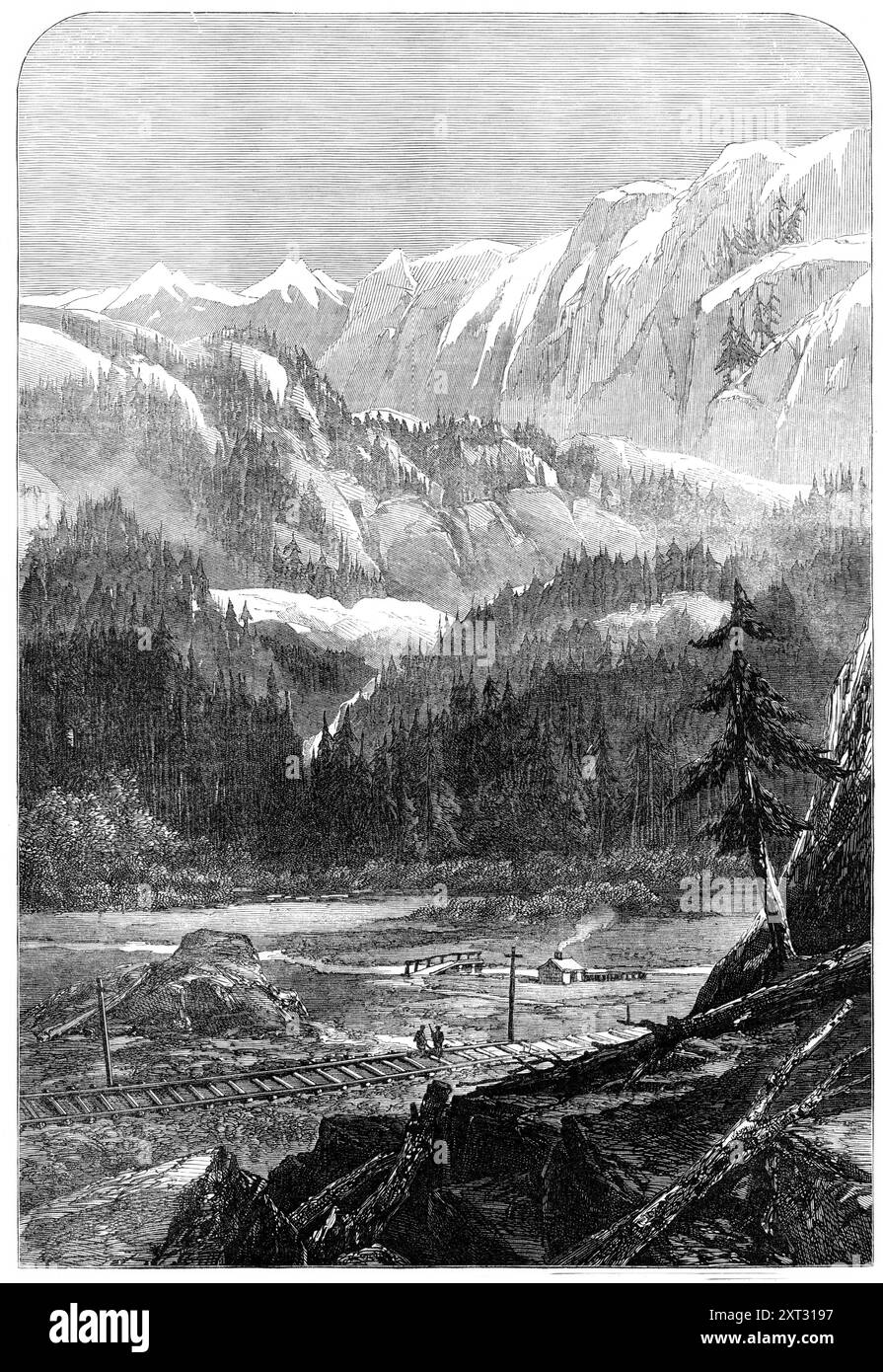 Central Pacific Railway of America: valley in the Sierra Nevada, 1870 ...