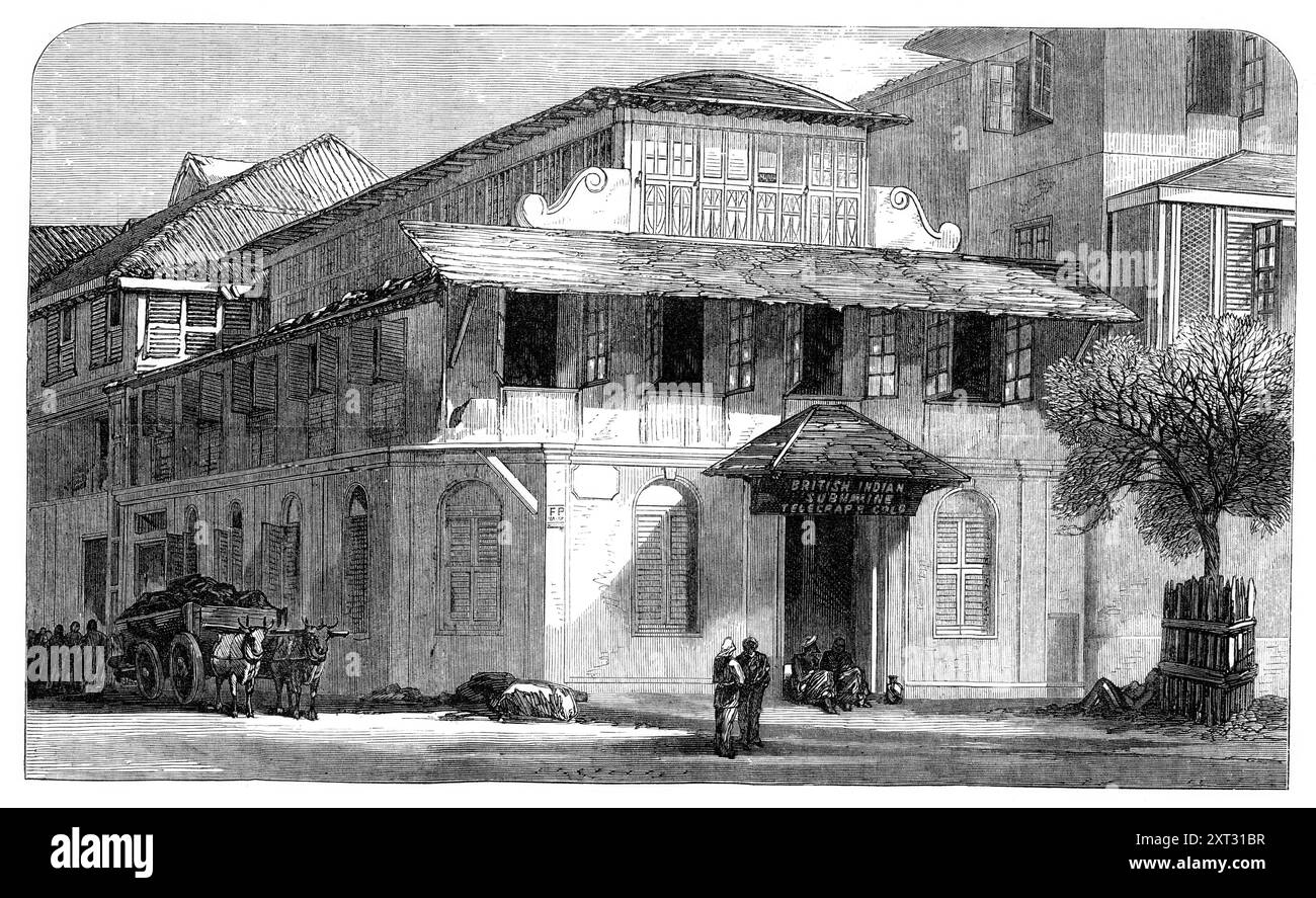 Office of the Telegraph Company at Bombay, 1870. 'We have received from ...