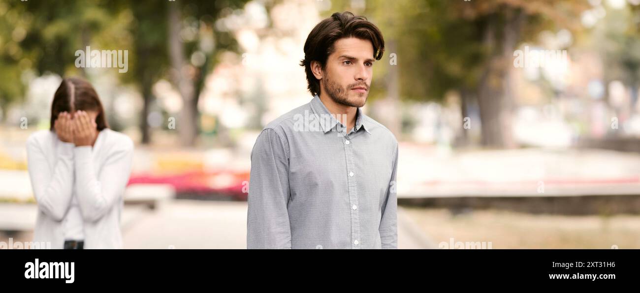 Indifferent Boyfriend Leaving Crying Girlfriend Quitting Relationship ...