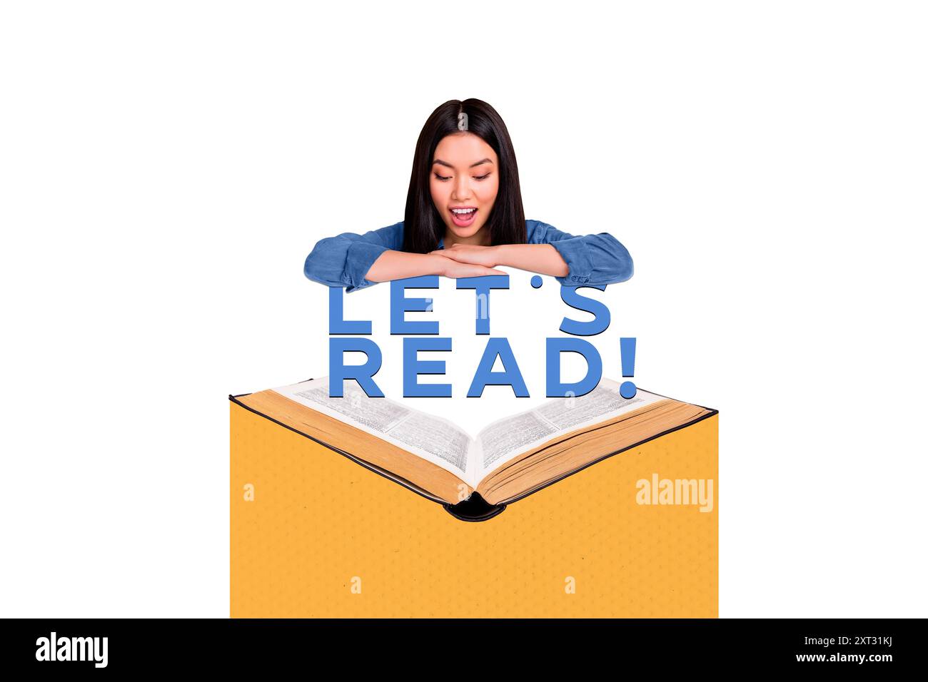 Trend artwork sketch image 3D photo collage of banner lets read smart ...