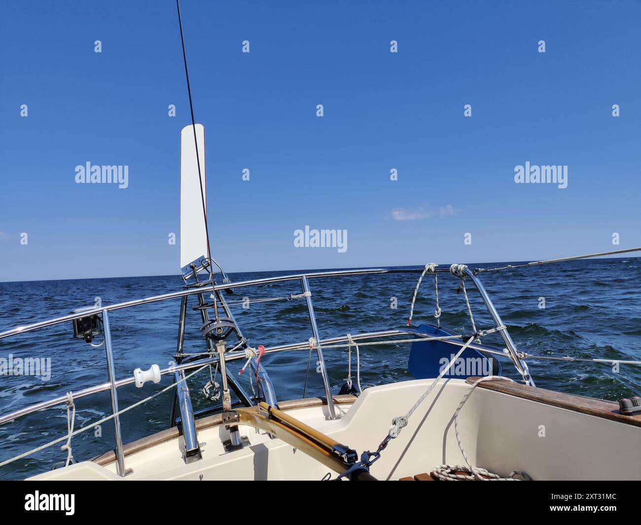 Wind vane Monitor - wind autopilot on a stern of yacht sailing on a ...