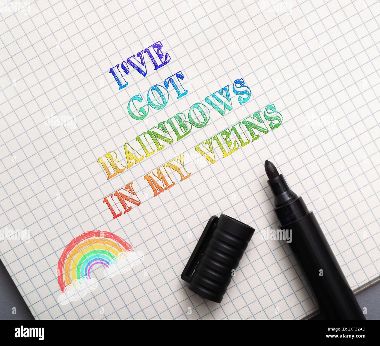 Calligraphic text conveys hi-res stock photography and images - Alamy