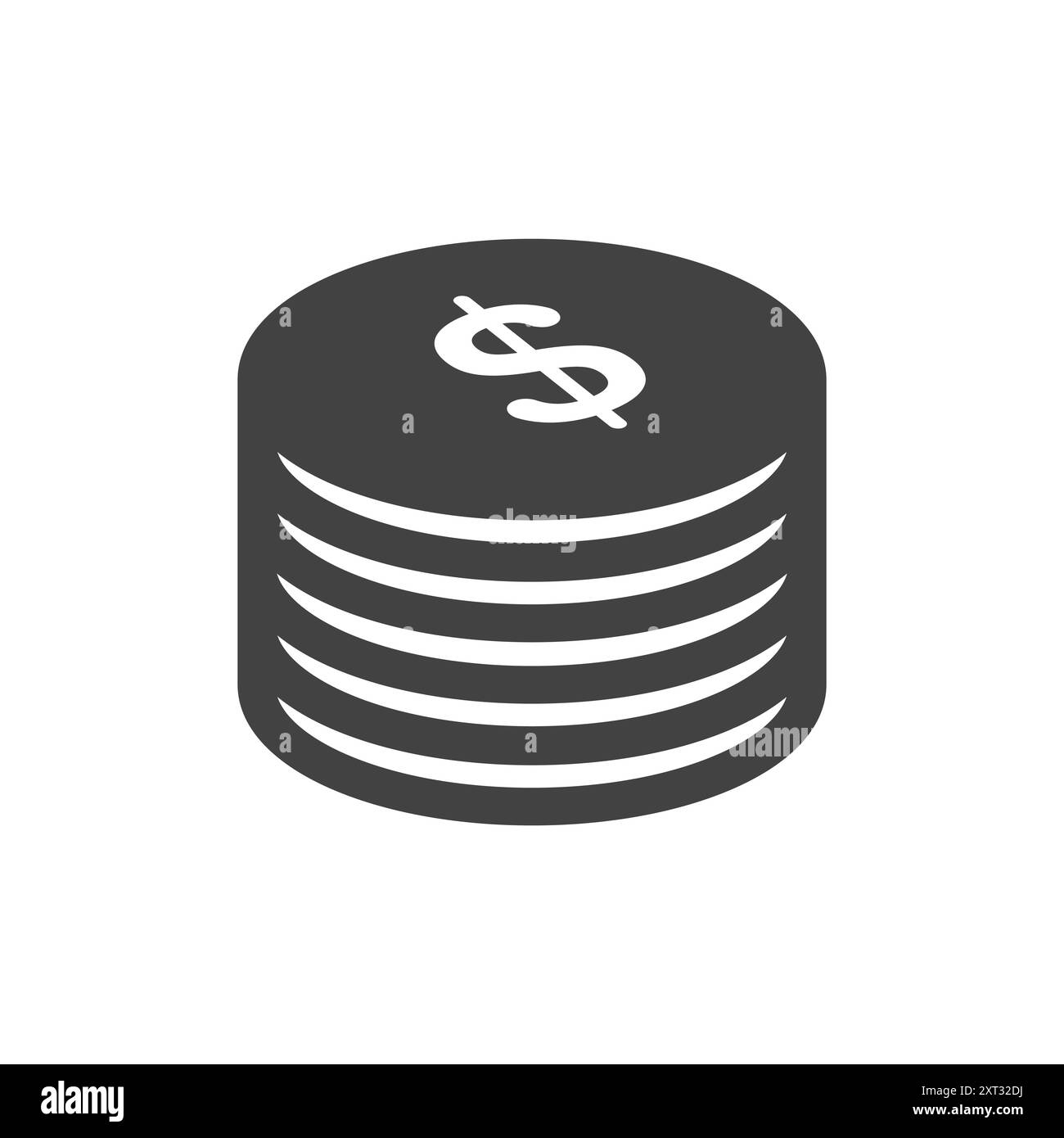 Dollar cents icon single coin, vector penny design element isolate ...