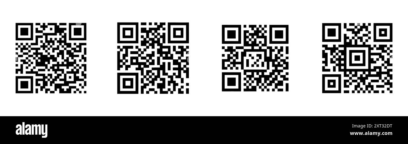 Fake QR code and Barcode set vector illustration Stock Vector Image ...