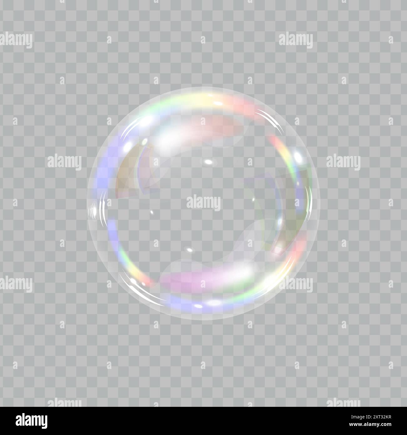 Soap bubble color spectrum on transparent background. Realistic air ...