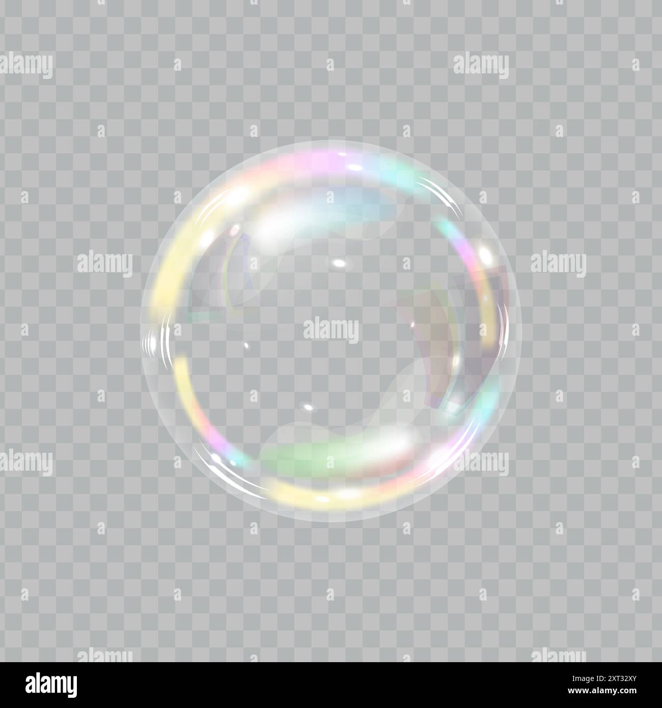 Soap bubble color spectrum on transparent background. Realistic air ...
