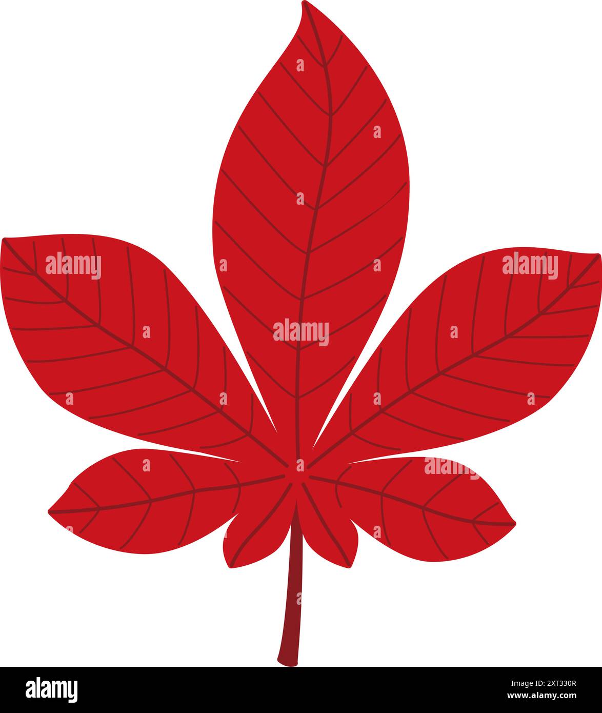 Autumn chestnut leaf. Hand drawn trendy flat style isolated. autumn ...