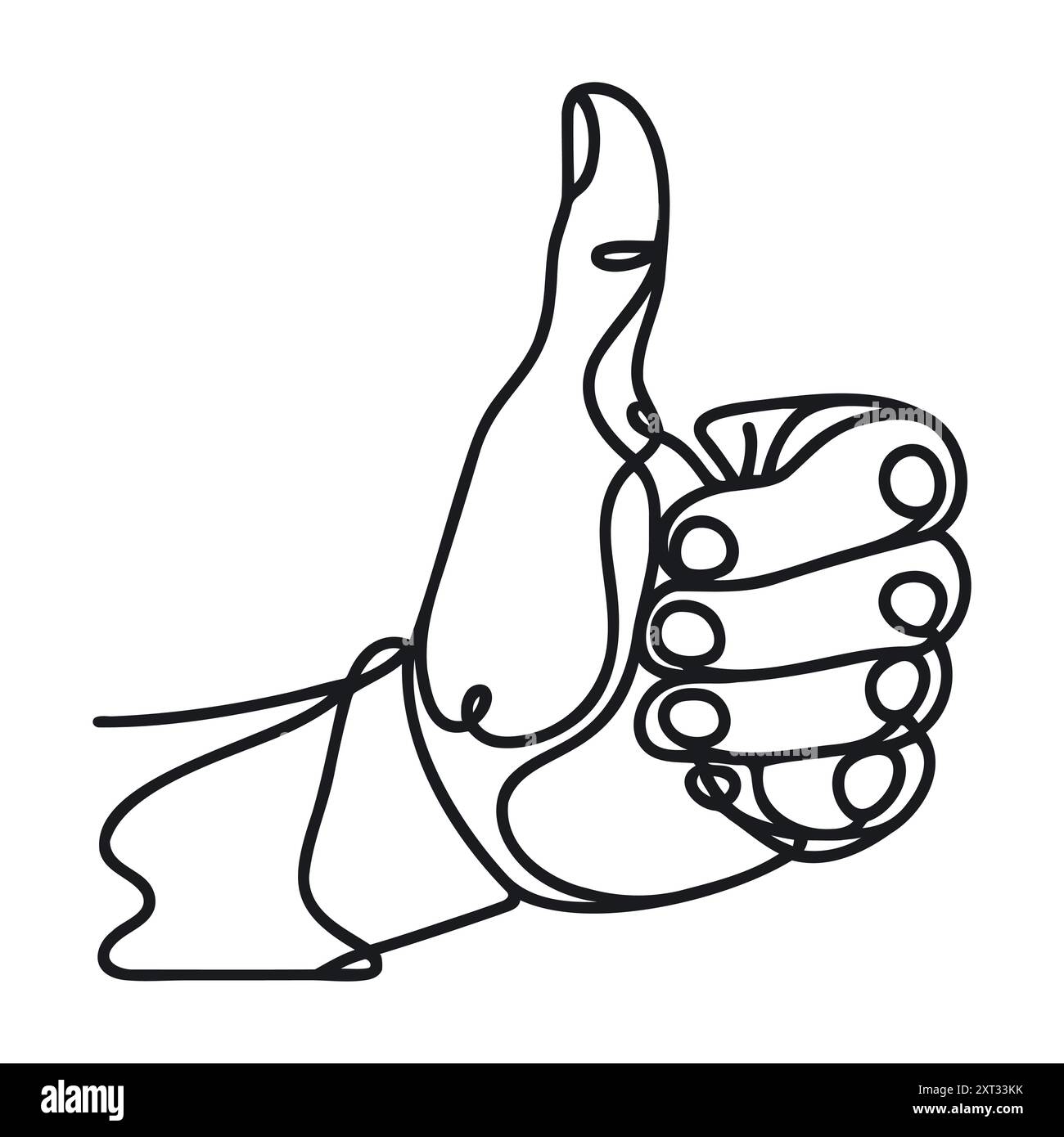 Continuous one line drawing of like hand showing thumb up. Vector ...