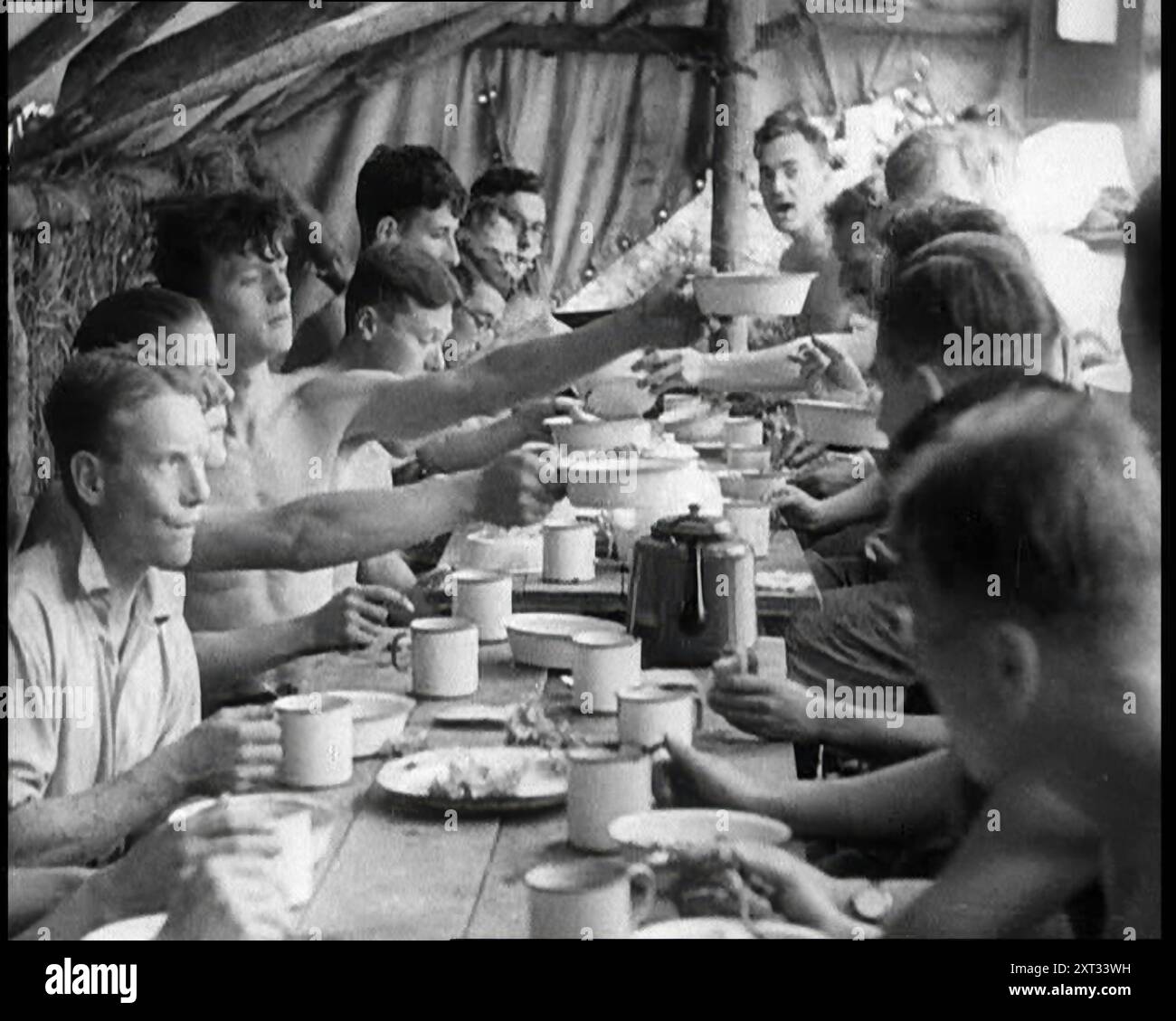Men Eating Under a Canopy, 1933. The Great Depression in Britain ...