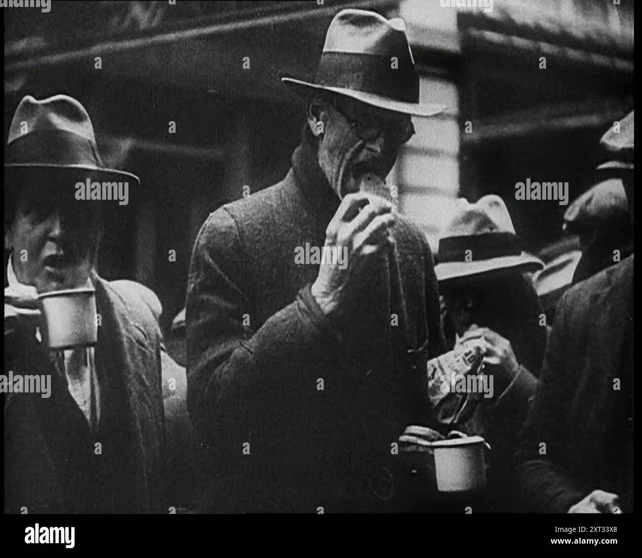 Three Men in the Foreground Drinking and Eating, 1933. From "Time To ...