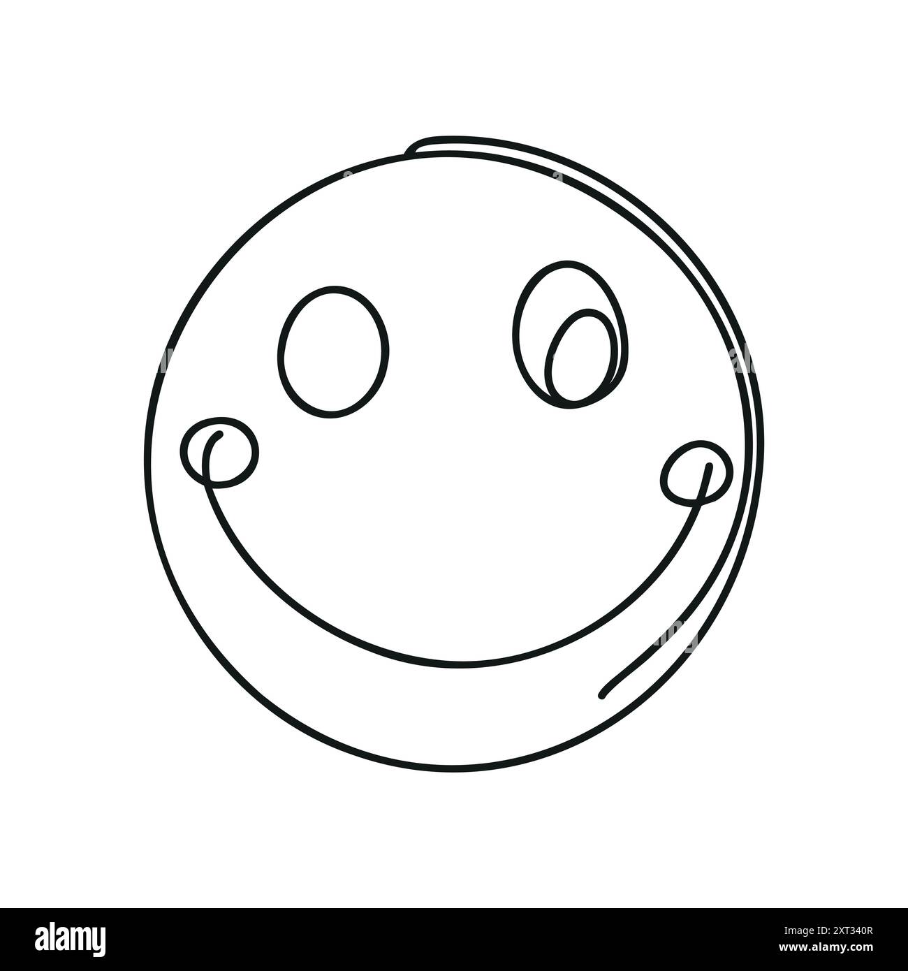 One continuous line art smiling face isolated vector illustration on ...