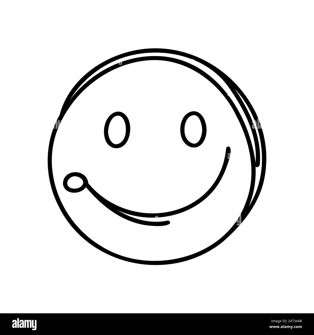One continuous line art smiling face isolated vector illustration on ...