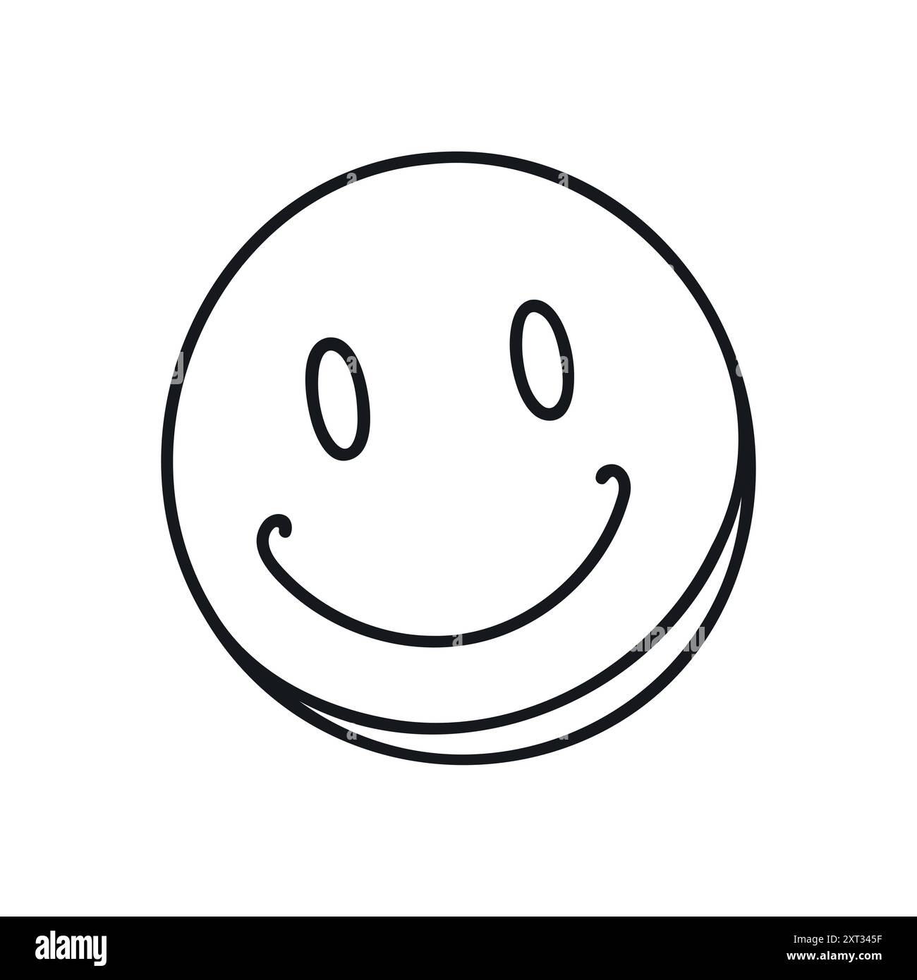 One continuous line art smiling face isolated vector illustration on ...