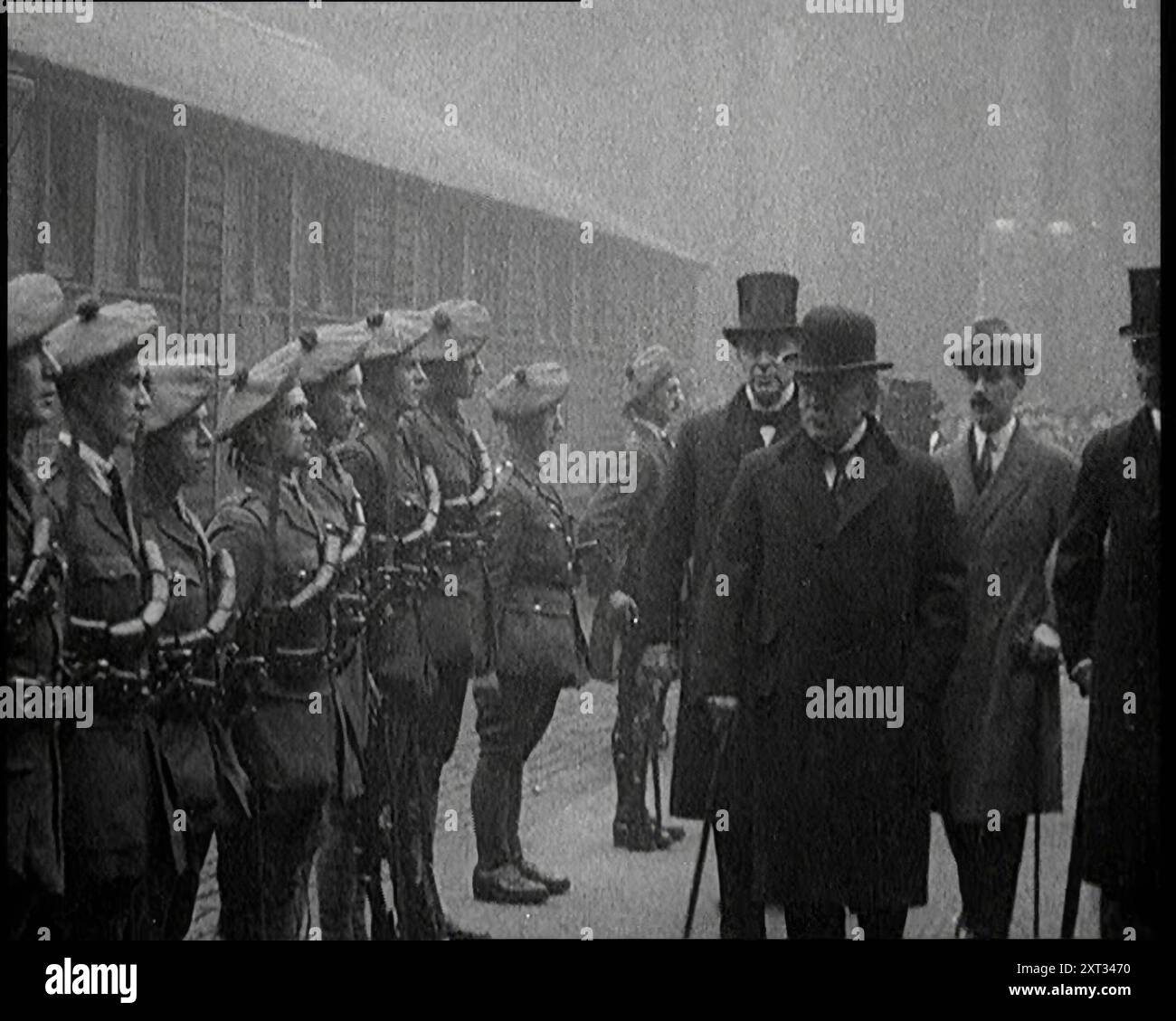 British Prime Minister David Lloyd George Inspecting Members of the ...