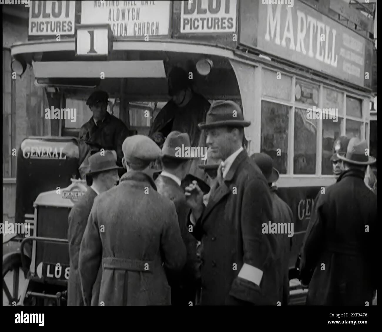 Volunteer Male Civilian Driving a Tram With a Police Escort Sitting Beside Him, 1926. From "Time ...
