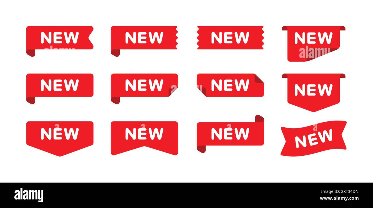 New label tags and stickers collection. Set of New labels. New arrival ...