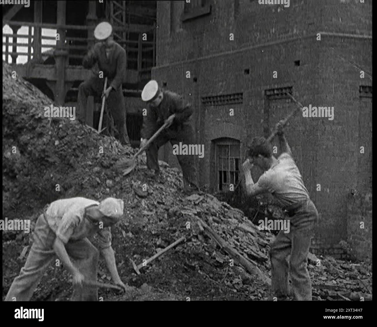 Sailors Digging Coal Outside, 1921. From "Time To Remember - The Time ...