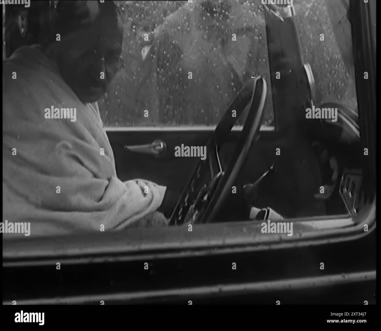 Mohandas K Gandhi (Mahatma) Sitting in a Car in the Rain, 1931. 'Into a ...