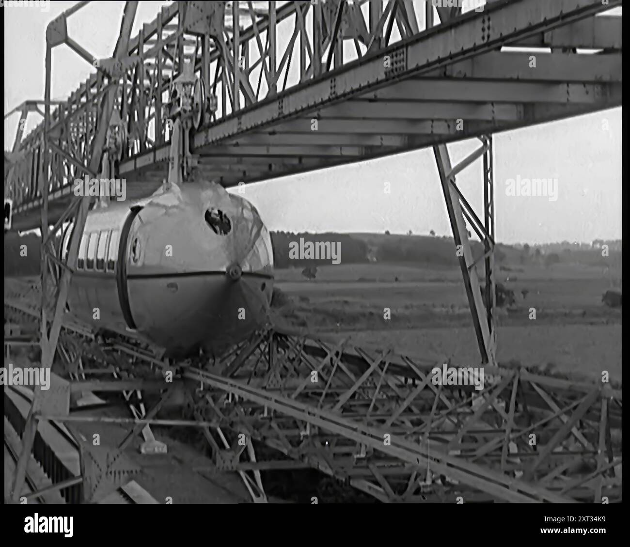 The George Bennie Railplane Driven by a Propeller at Each End Moving ...