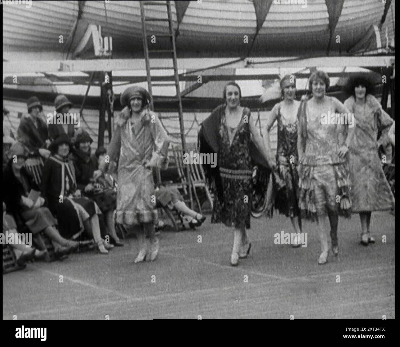Female Civilians Modelling at a Fashion Show on the Deck of an Ocean Liner, 1926. From "Time To ...