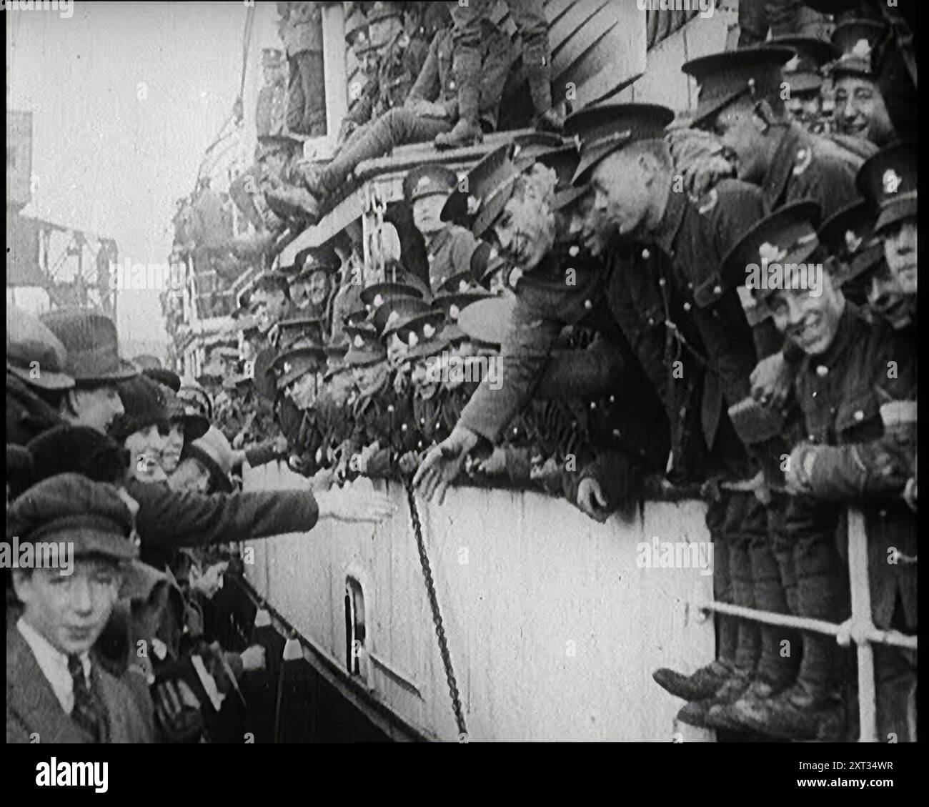British Soldiers Setting Sail on a Ship Leaving Ireland, 1922 . 'After ...