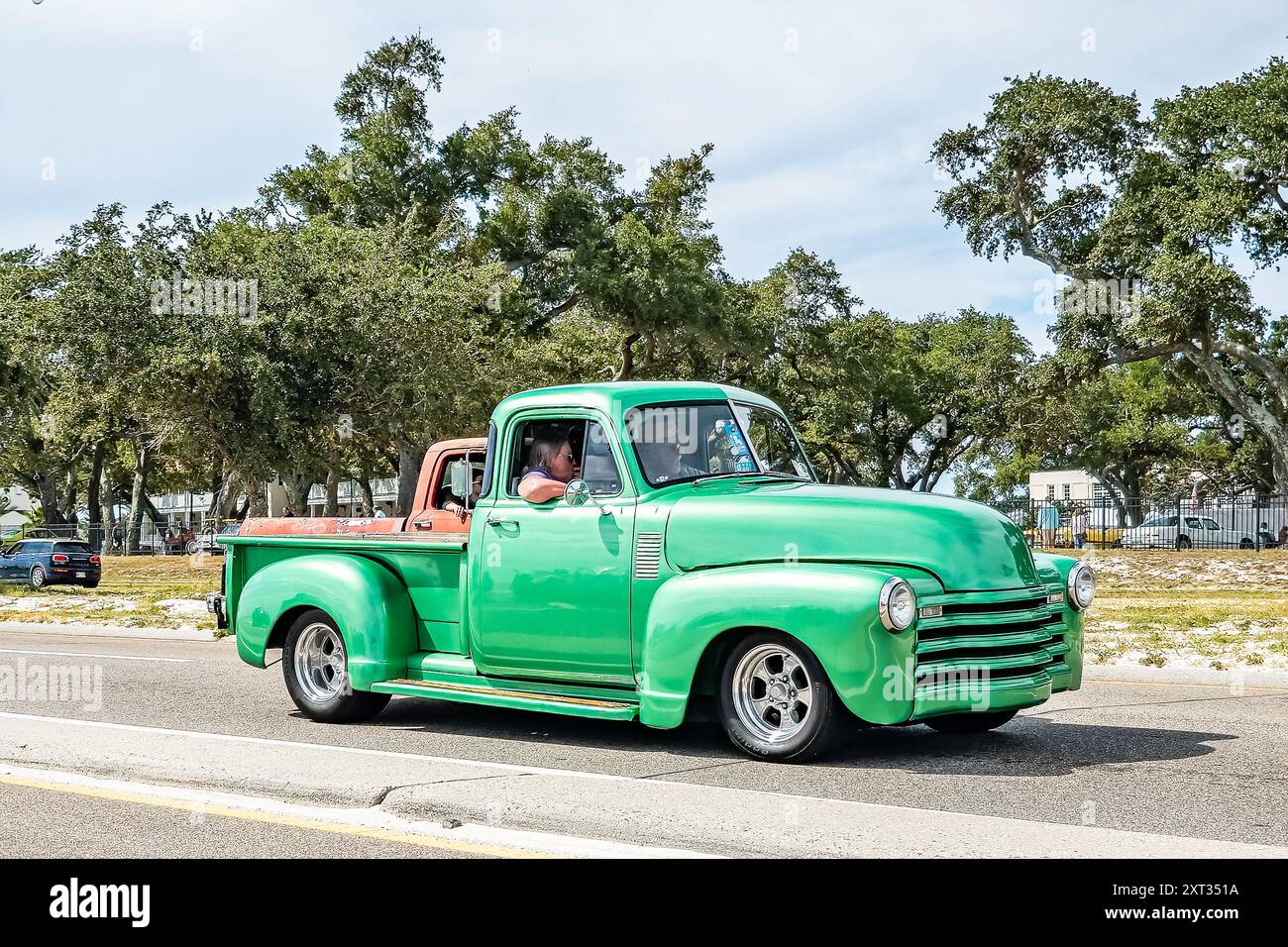 Gulfport, MS - October 07, 2023: Wide angle front corner view of a 1948 ...