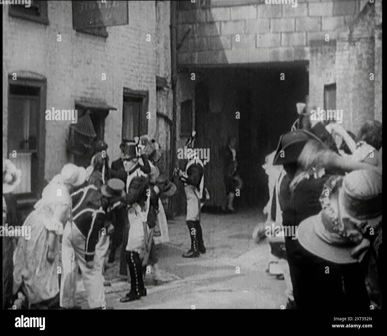Scene from the Feature Film 'Nelson': Crowds of Actors in Period ...