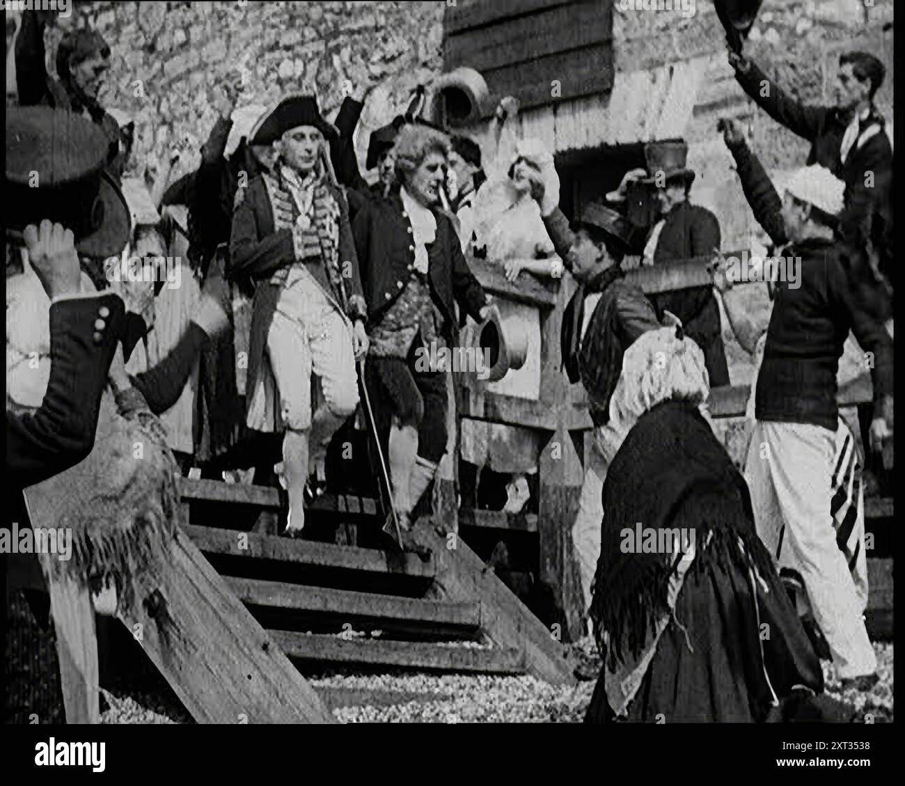 Scene from the Feature Film 'Nelson': Crowds of Actors in Period ...