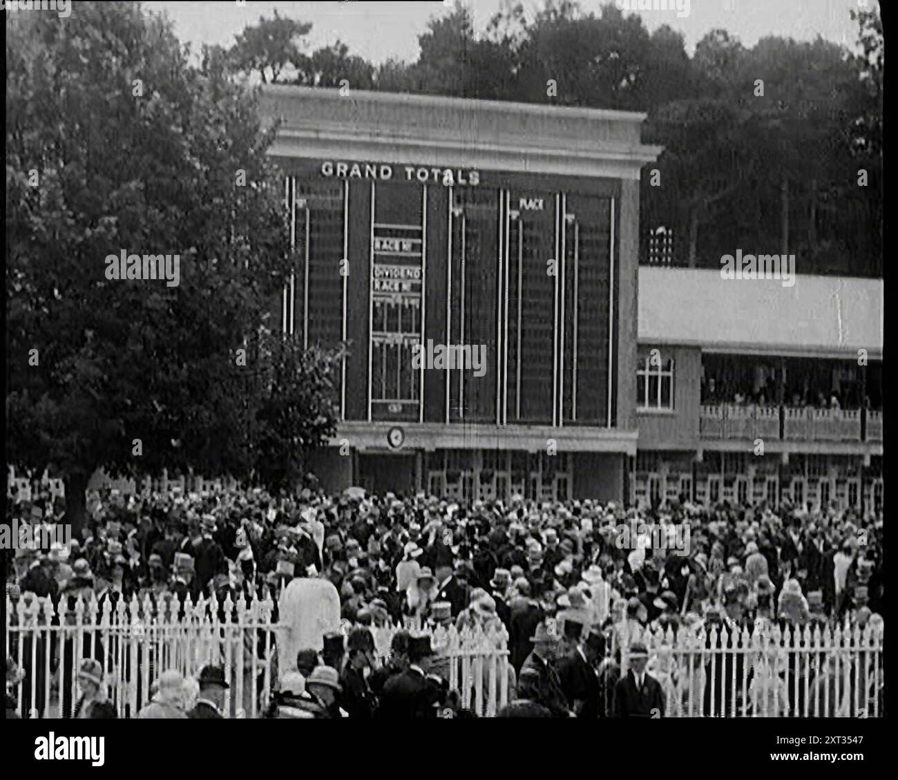 Totaliser/Tote Board at a Crowded Horse Racing Track, 1931. 'At Ascot ...