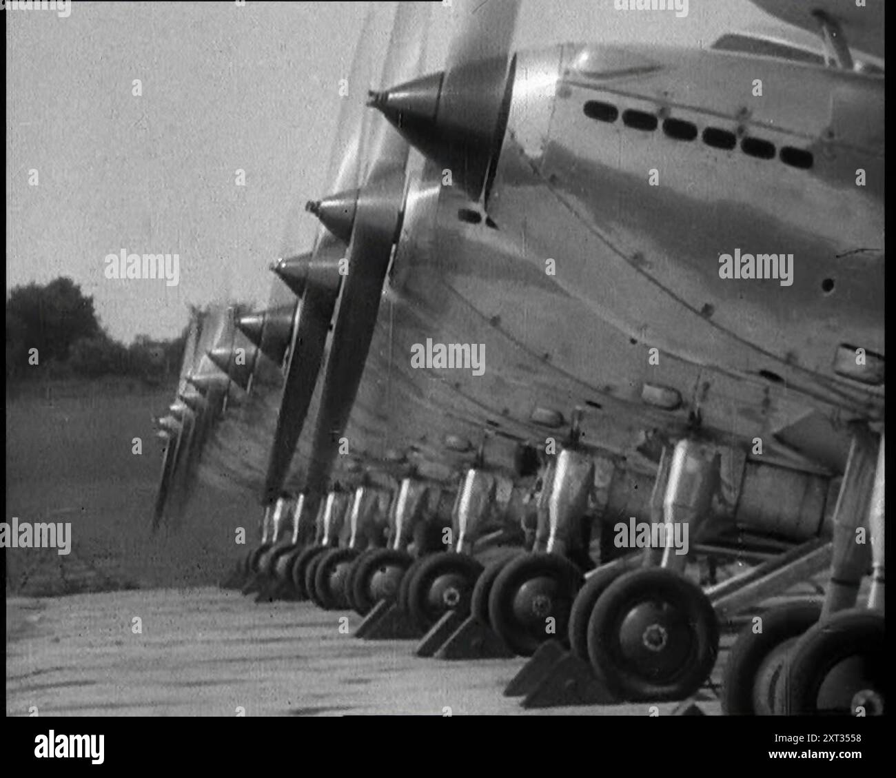 Planes Lined up Together, 1933. A British MP said: "As a weapon, either ...